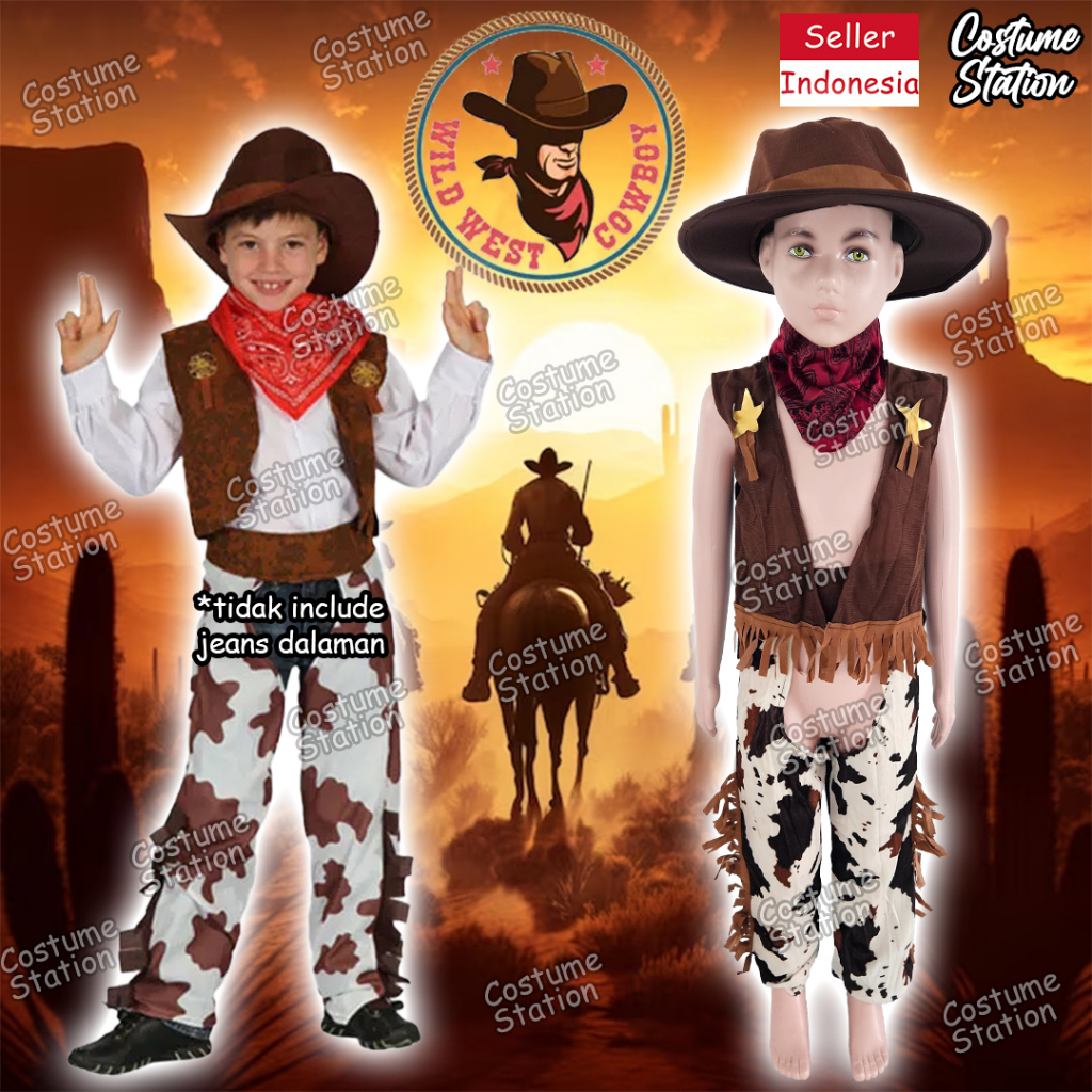 Jual Kostum Cowboy / Costume Koboi Wild West anak cowo | Shopee Indonesia