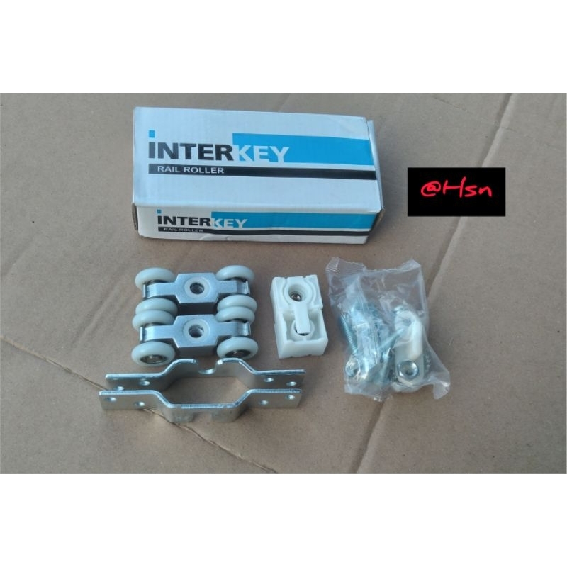 Jual RAIL ROLLER roda sliding rel gantung( INTERKEY ) | Shopee Indonesia