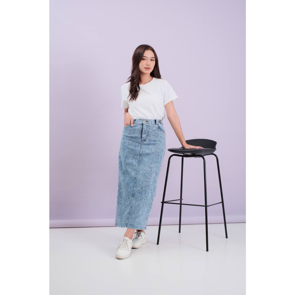 Jual Jhoin Fashion - Rok Jeans Skirt Theana | Shopee Indonesia