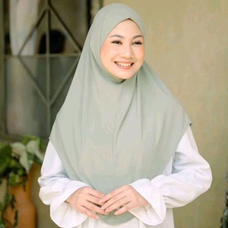 Jual Qinara - Khimar Daisy Instan Hijab Bergo Malay Jersey Premium menutup dada chatting pinguin ...
