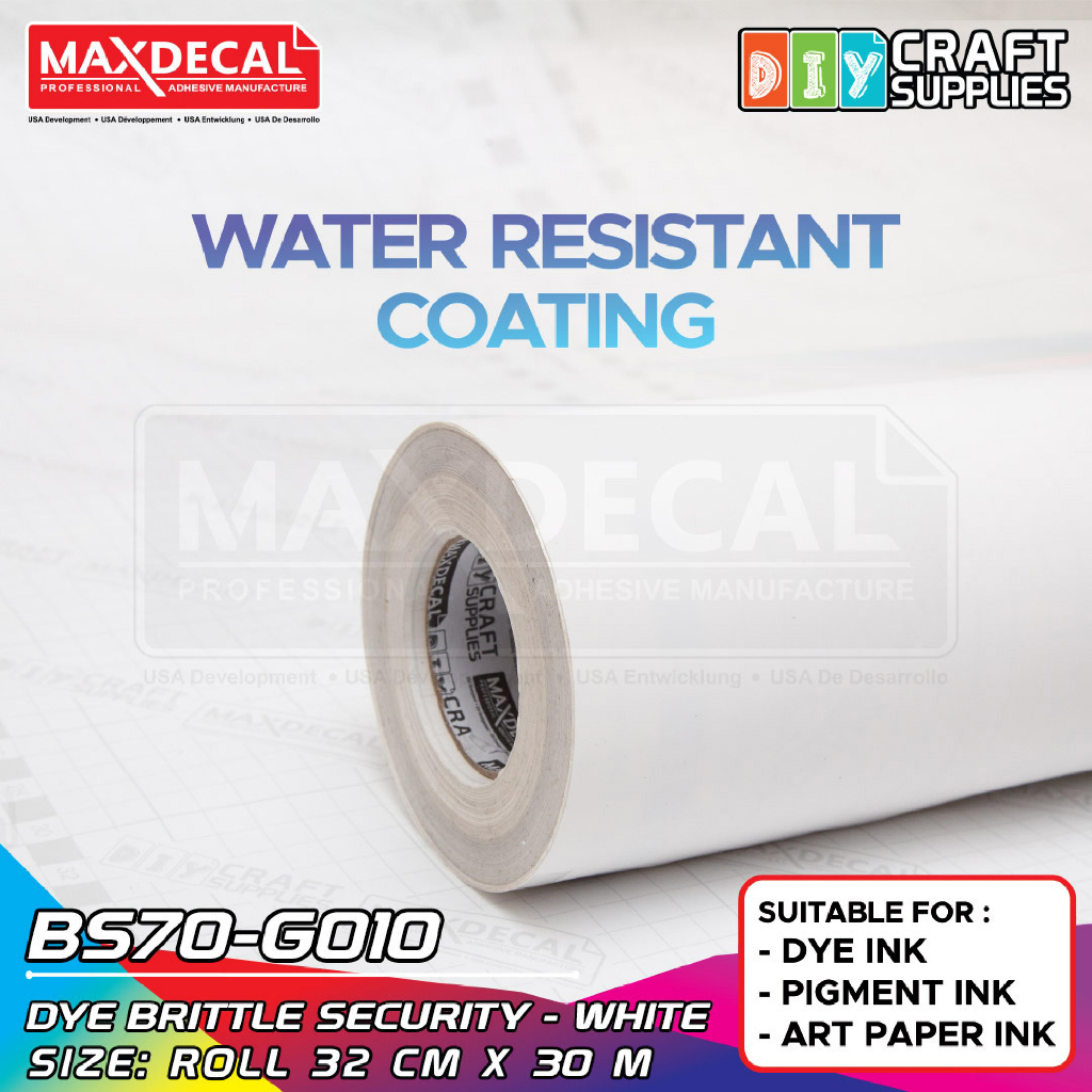 Jual MAXDECAL DIY BS70 Stiker Segel Pecah Telur Britle Inkjet Coating A3 Roll 32cm x 30m ...