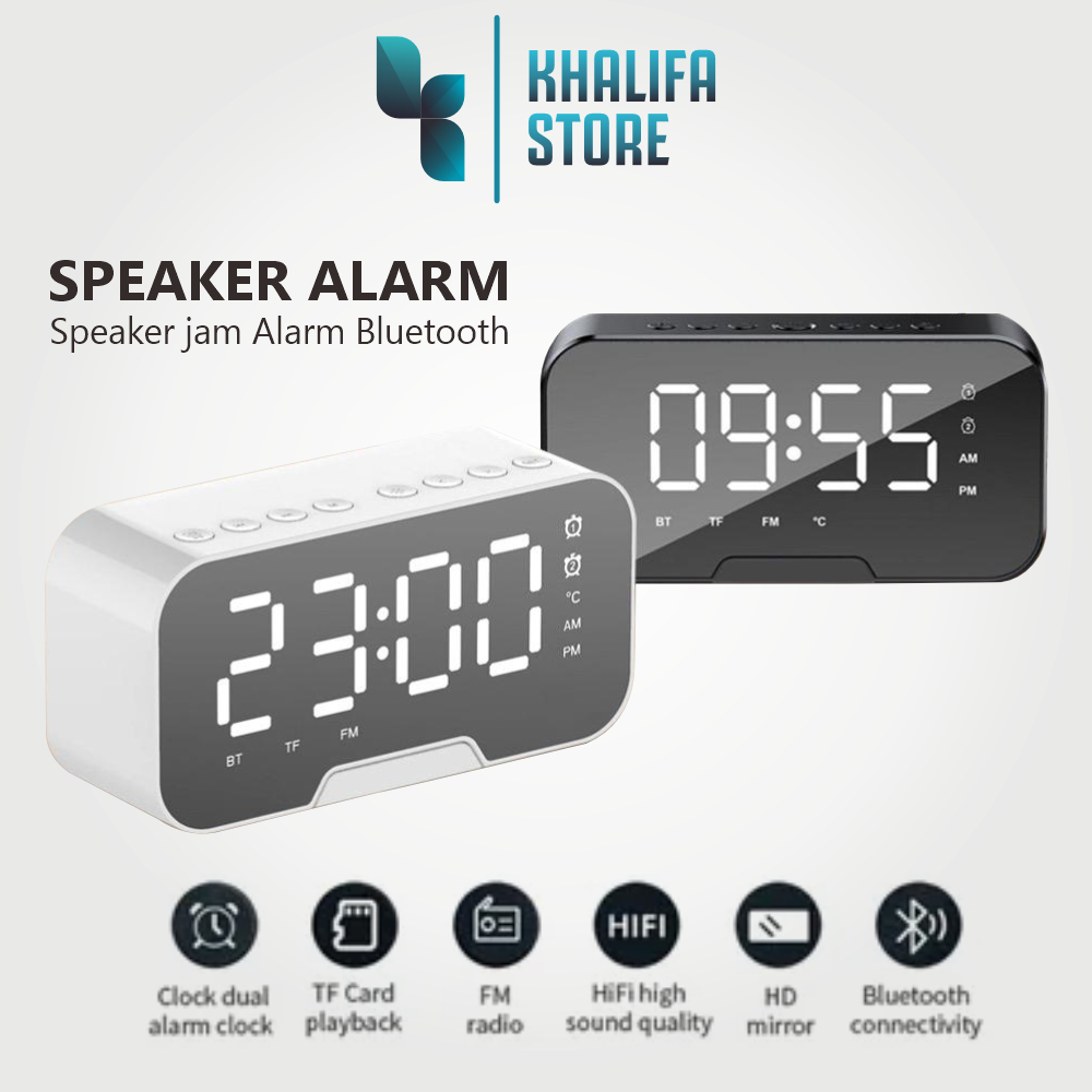 Jual Speaker Alarm Jam LED Bluetooth Wireless Bass Mini - LED Display ...
