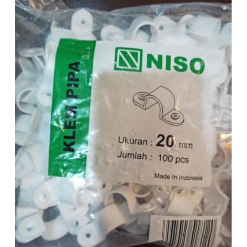 Jual klem pipa conduit niso 20mm konduit 20 mm satuan klem pipa listrik ...
