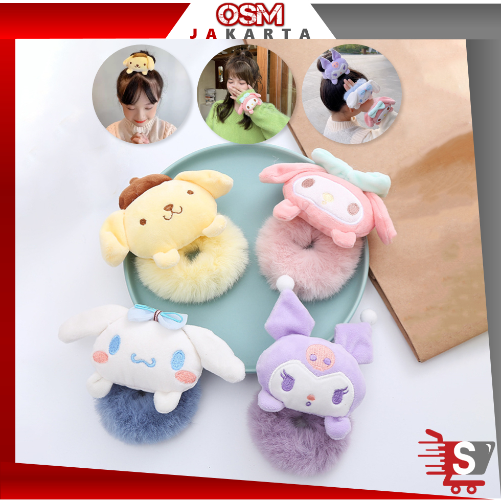 Jual OSM JKT F5966 Ikat Rambut Bulu Karakter Sanrio / Kuncir Rambut ...