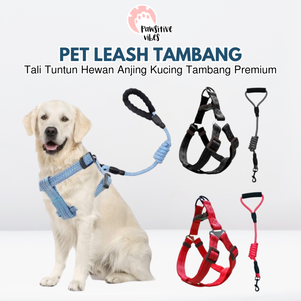 Jual Pet Harness Pet Leash Tambang Dog Cat / Tali Tuntun Hewan Anjing ...
