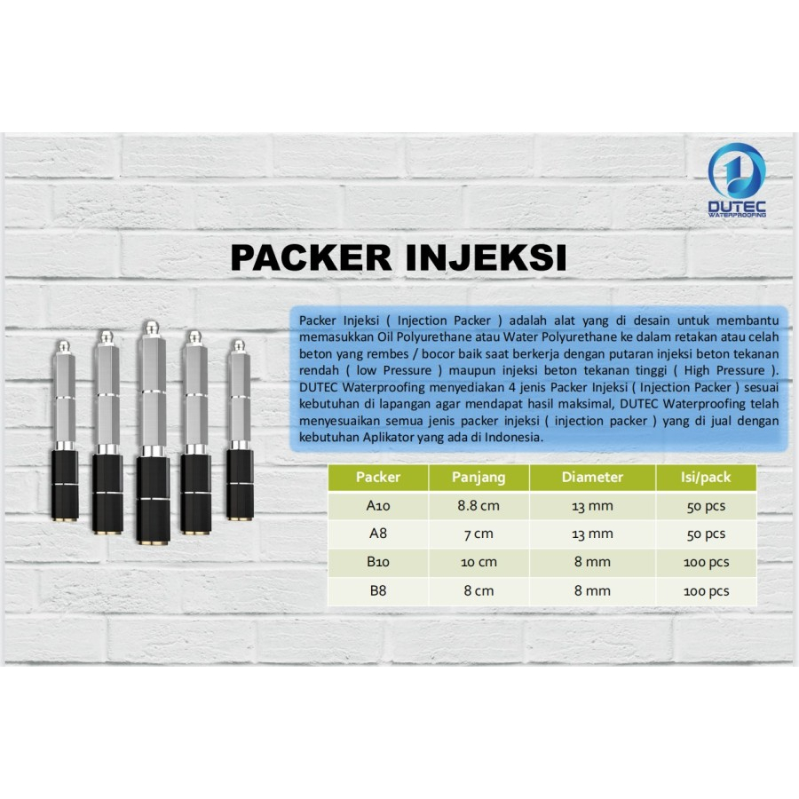 Jual Peker Packer Injeksi PU Epoxy Beton B10 isi 1000pcs | Shopee Indonesia