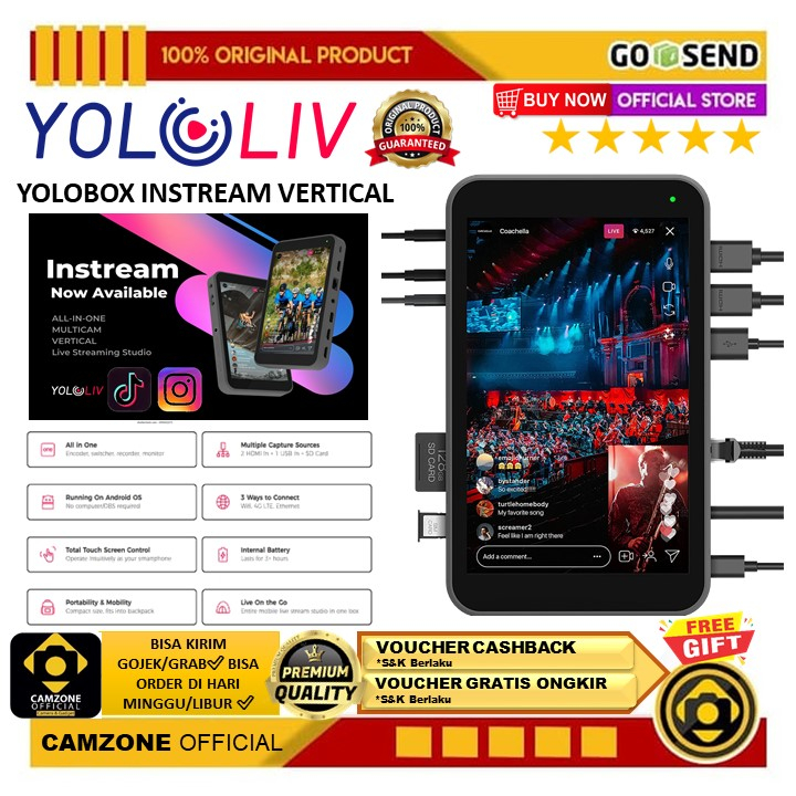 Jual Yolobox YoloLiv Instream Vertical Live Streaming Encoder and Monitor | Shopee Indonesia