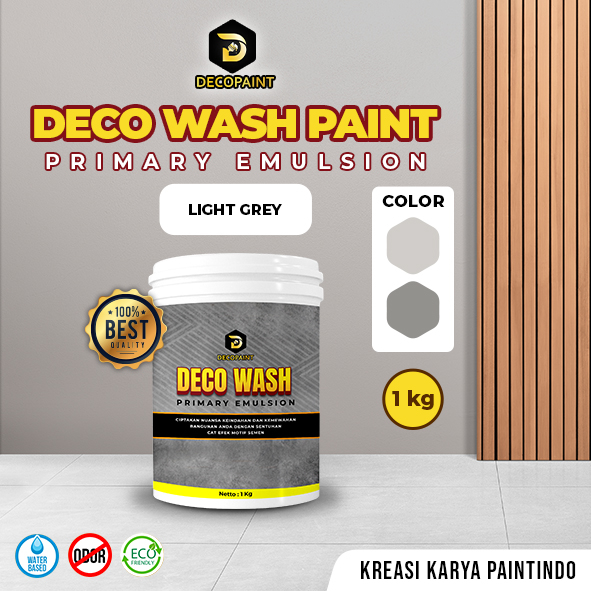Jual Cat Deco Wash Paint - Emulsi Primer Light Grey 1Kg | Shopee Indonesia