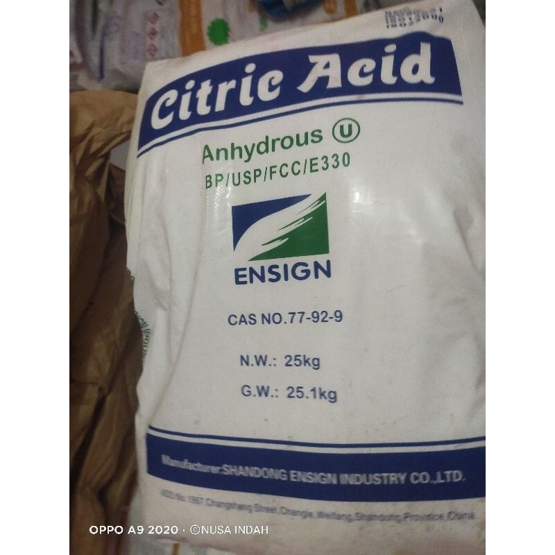 Jual Citric acid Anhydrous asam sitrat sitrun asam organik 25kg ...