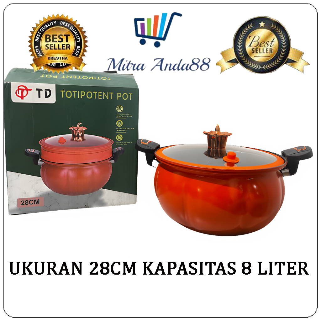 Jual Mitraanda88 Panci Presto Labu 8Liter / Panci Presto Anti Lengket ...