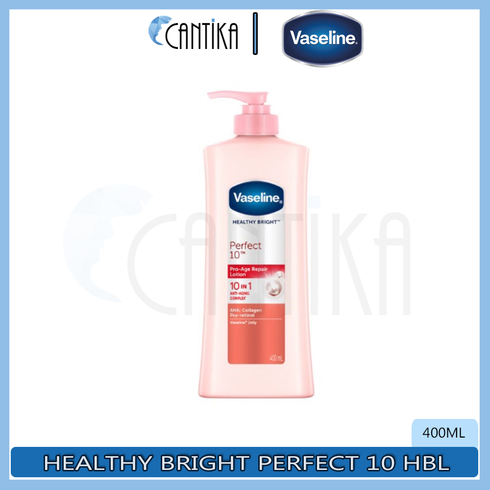 Jual PROMO VASELINE Healthy Bright Perfect 10 Hand Body Lotion 400ml ...
