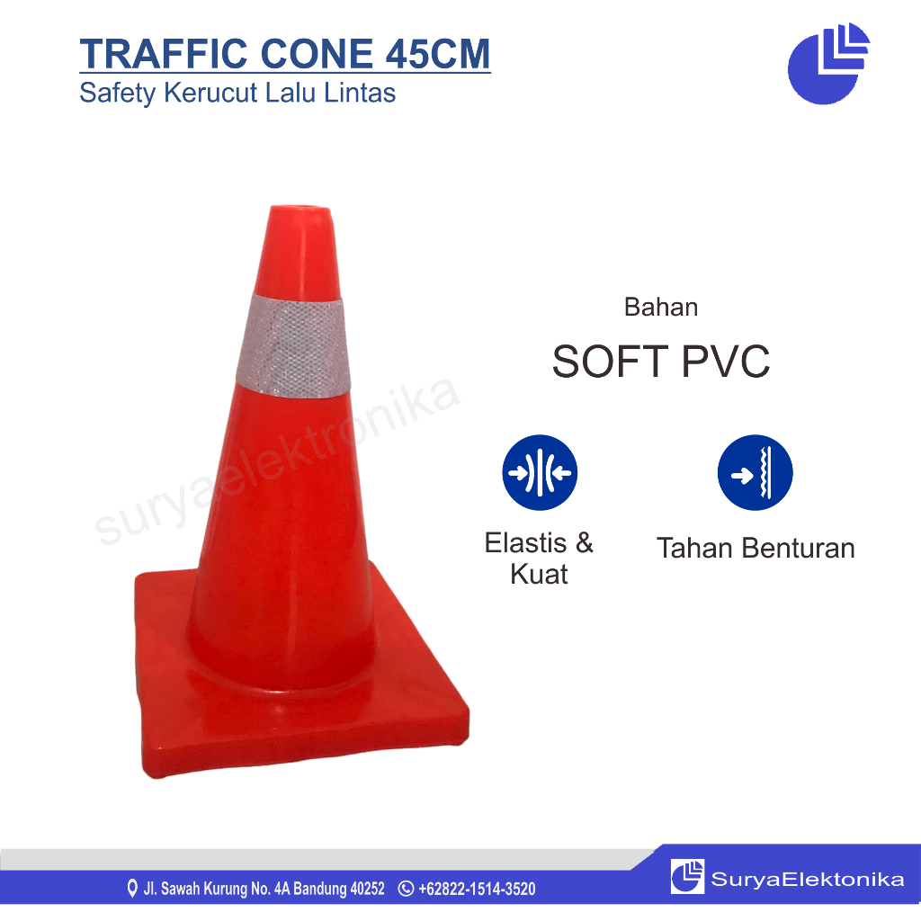 Jual Traffic Cone Rubber 45cm - Kerucut Lalu Lintas Pembatas Jalan | Shopee Indonesia