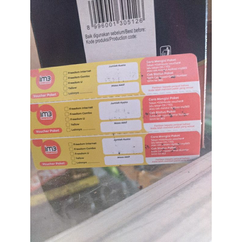 Jual Voucher kosong IM3 Voucher Kosong Indosat Cover Depan Jatim ...