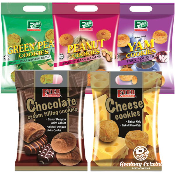 Jual Ever Delicious Cookies 350gram Yam Cheese Chocolate Peanut Green ...