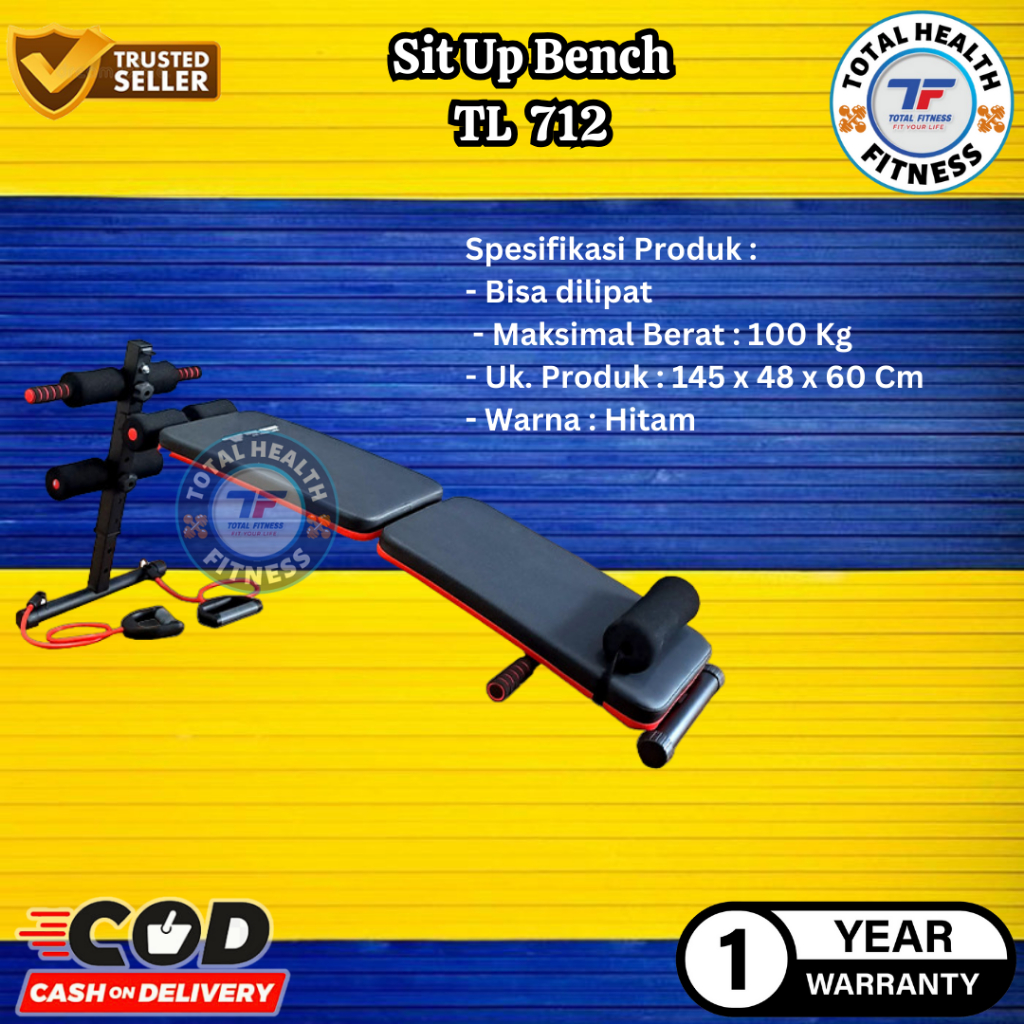 Jual Alat Olahraga Sit Up Bench Total Fitness TL-712 | Shopee Indonesia