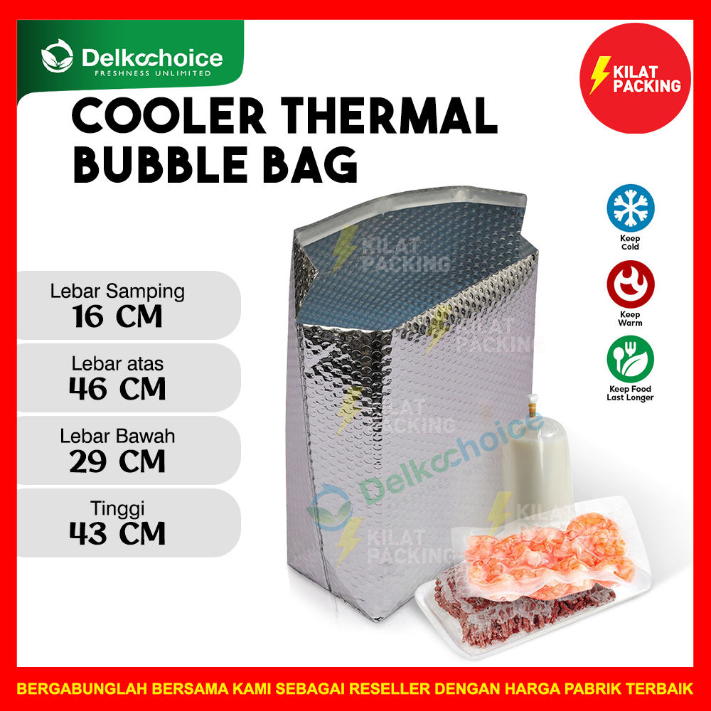 Jual Cooler thermal bubble bag insulated pouch tas cooler cooler bag ...