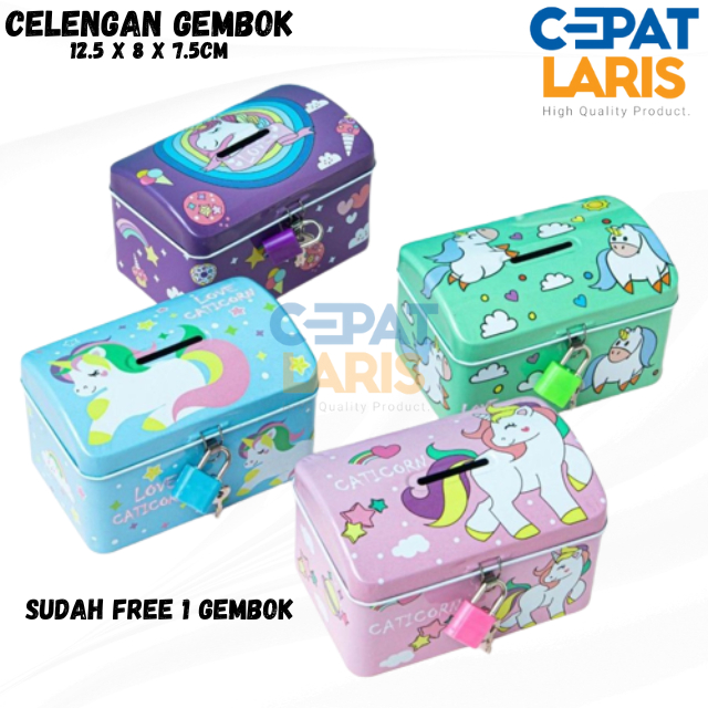 Jual CL Celengan Kaleng Kunci Saving Box Tempat Penyimpanan Uang Motif ...