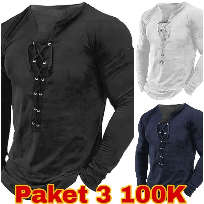 Jual NO - Paket Hemat 3 Pcs 100K Kaos Lengan Panjang V Neck Tali Polos ... Jual NO - Paket Hemat 3 Pcs 100K Kaos Lengan Panjang V Neck Tali Polos ...