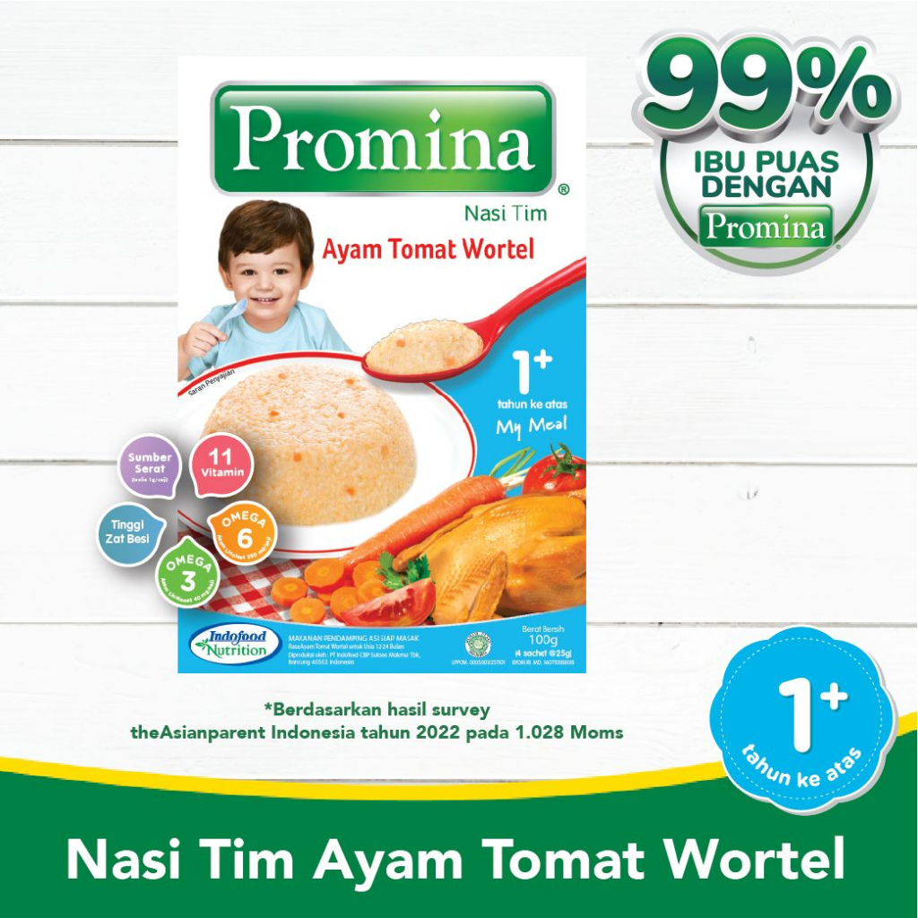 Jual promina nasi tim 1+ 100gr ayam tomat wortel | Shopee Indonesia
