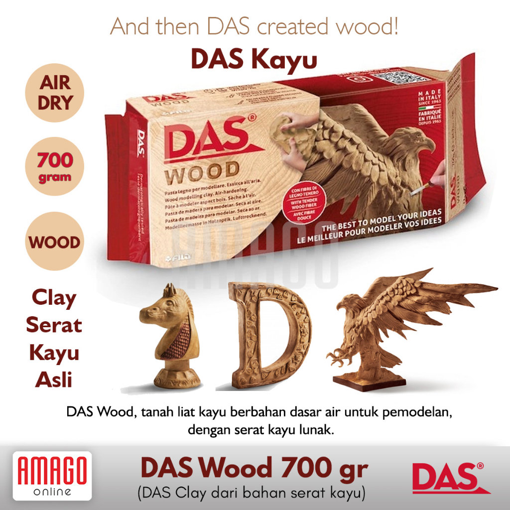 Jual Clay DAS Wood Clay Tanah Liat Kayu bahan serat kayu asli - 700 ...