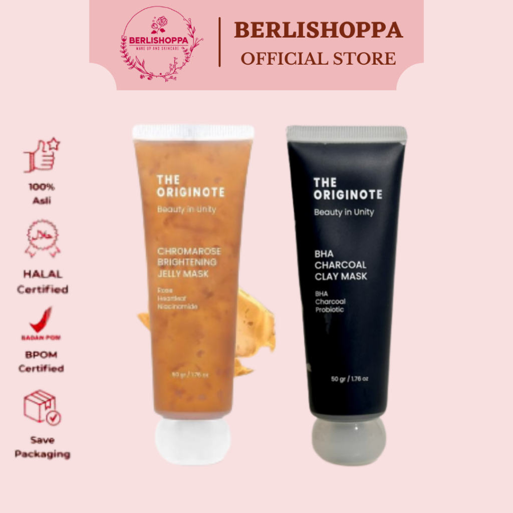 Jual The Originote BHA Charcoal Clay Mask / Rose B3 Brightening Jelly ...