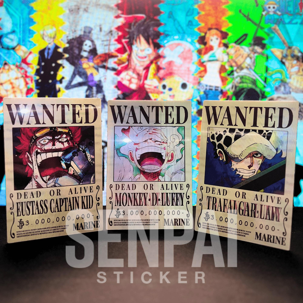 Jual One Piece SENPAI STICKER Stiker Anime 3D TER MURAH Luffy Zoro ...