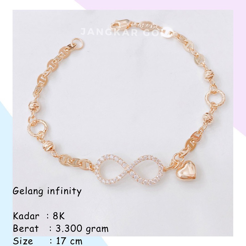 Jual GELANG EMAS INFINITY 8K 3.300GR 8 INFINITI | Shopee Indonesia