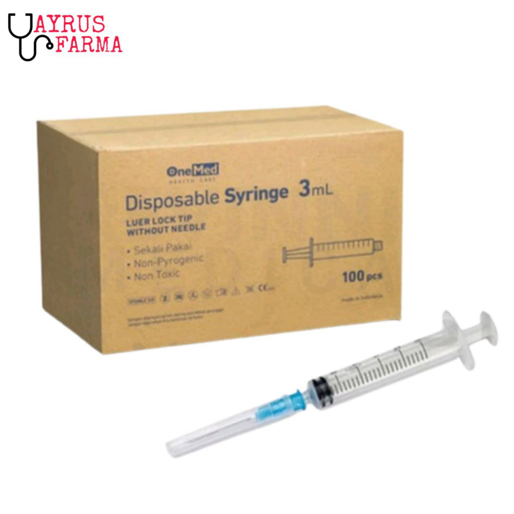 Jual Onemed Disposable Syringe 3ml Eceran 1 Pcs / Jarum Suntik Spuit One Med | Shopee Indonesia