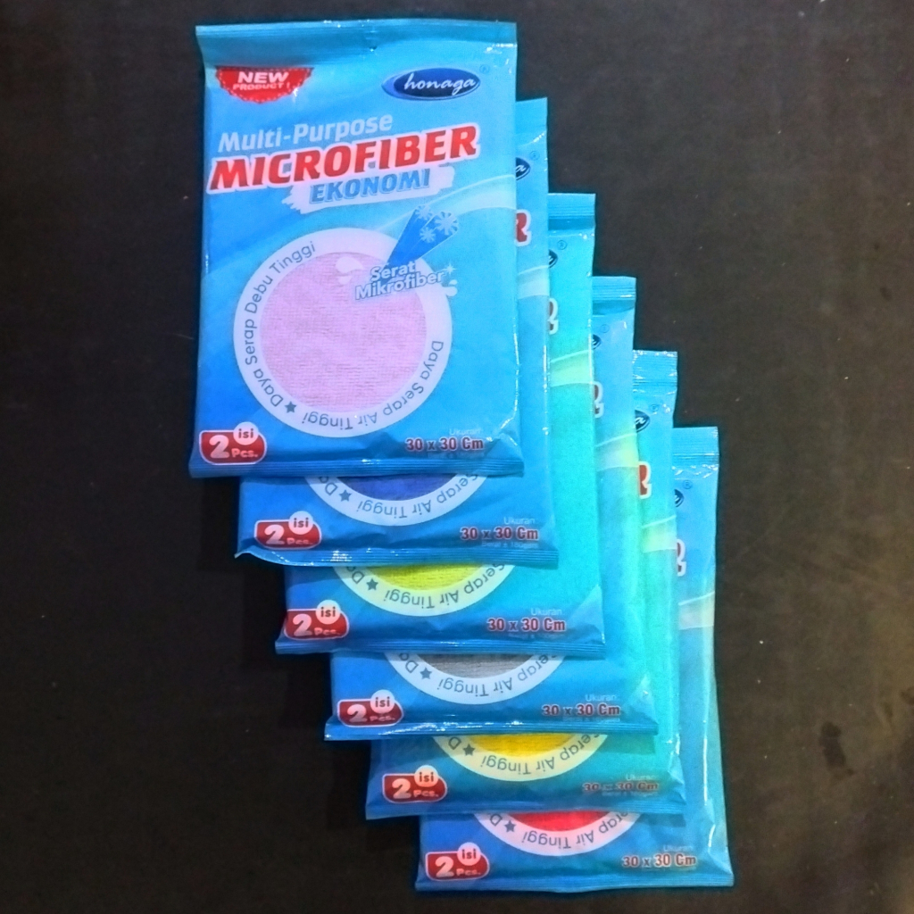 Jual KAIN LAP MICROFIBRE HONAGA EKONOMI ISI 2 PCS KUALITAS TERBAIK ...