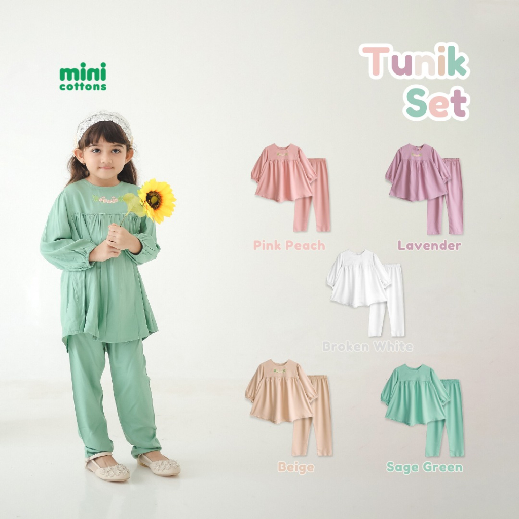 Jual MINI COTTONS Setelan Tunik Set Dress Gamis Baju Anak Perempuan 1 ...