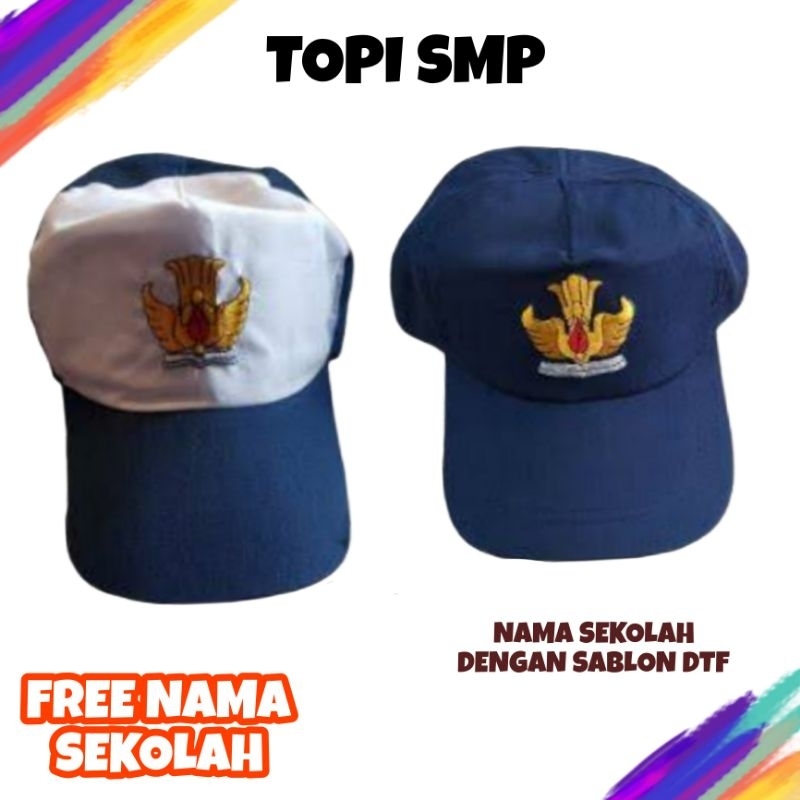 Jual TOPI SMP FREE NAMA SEKOLAH | Shopee Indonesia