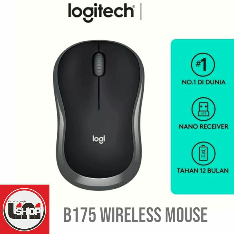 Jual Mouse Wireless Logitech B175 Original Mouse Office tanpa kabel | Shopee Indonesia