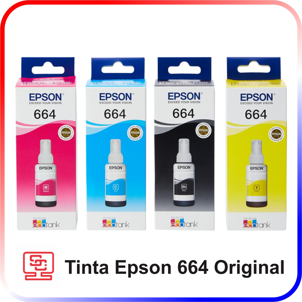 Jual Tinta Epson 664 Cyan Magenta Yellow Black | Shopee Indonesia