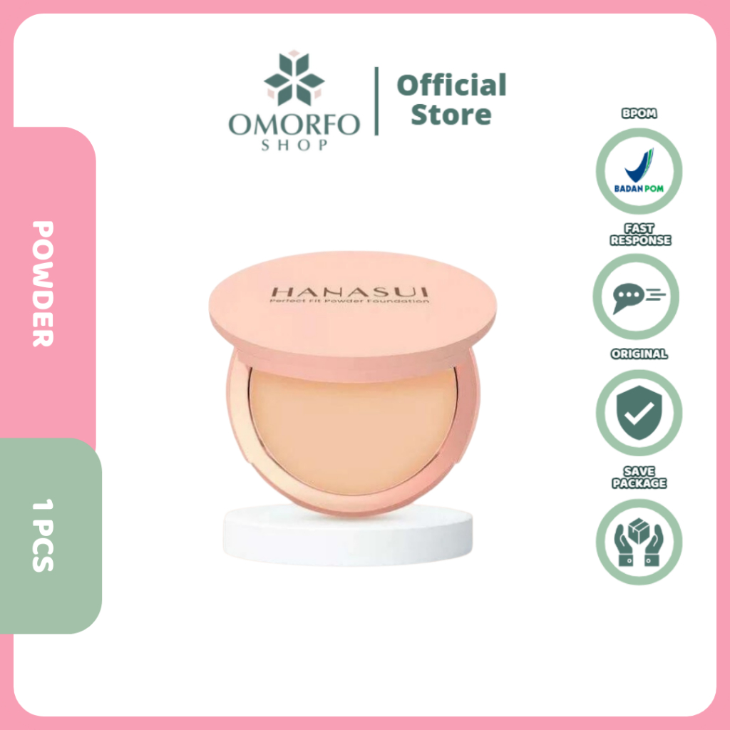 Jual ️Omorfo ️ HANASUI Perfect Fit Powder Foundation | Shopee Indonesia