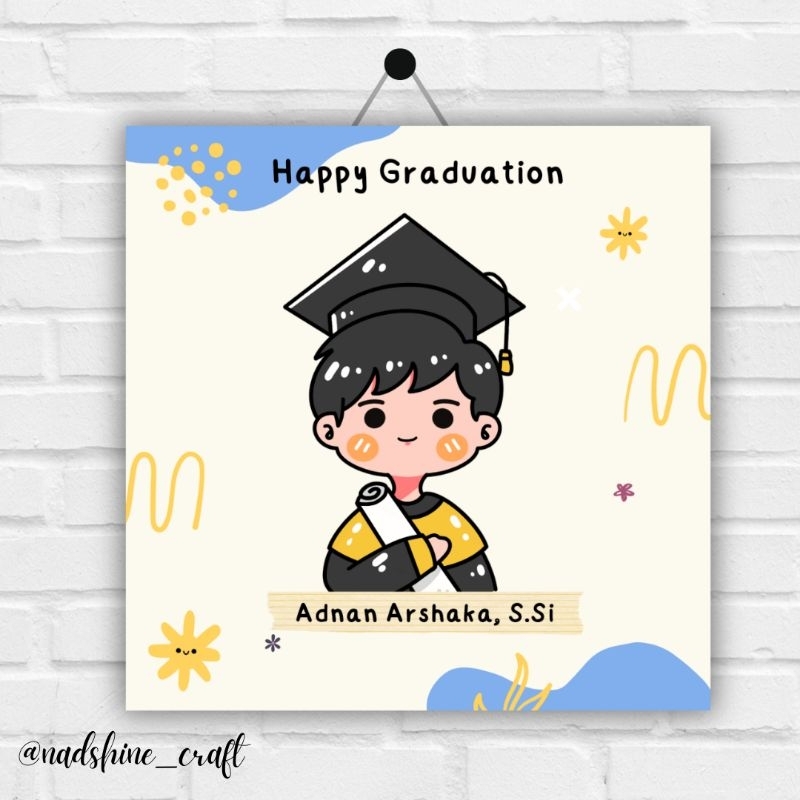 Jual Hadiah wisuda animasi frame 20x20 / kado wisuda | Shopee Indonesia