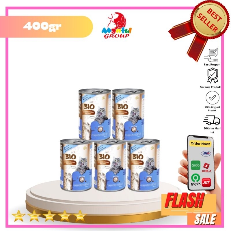 Jual Makanan Kucing Bio Cat 400gr Chicken Tuna|A. WET (KALENG) | Shopee ...