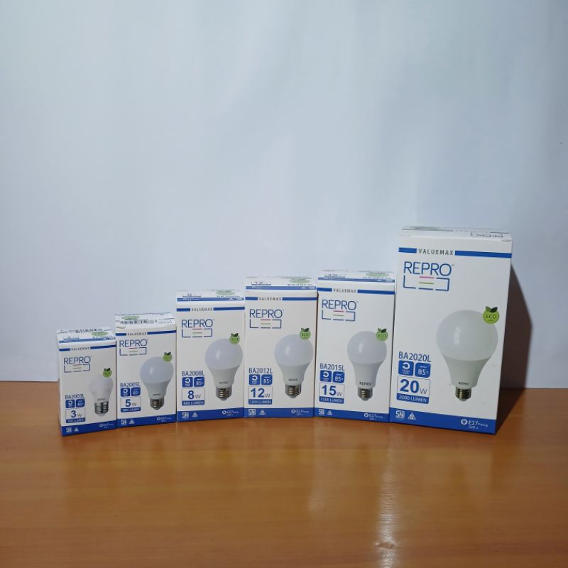 Jual Lampu led bulb 3W 5W 8W 12W 15W 20W REPRO Valuemax - PUTIH ...
