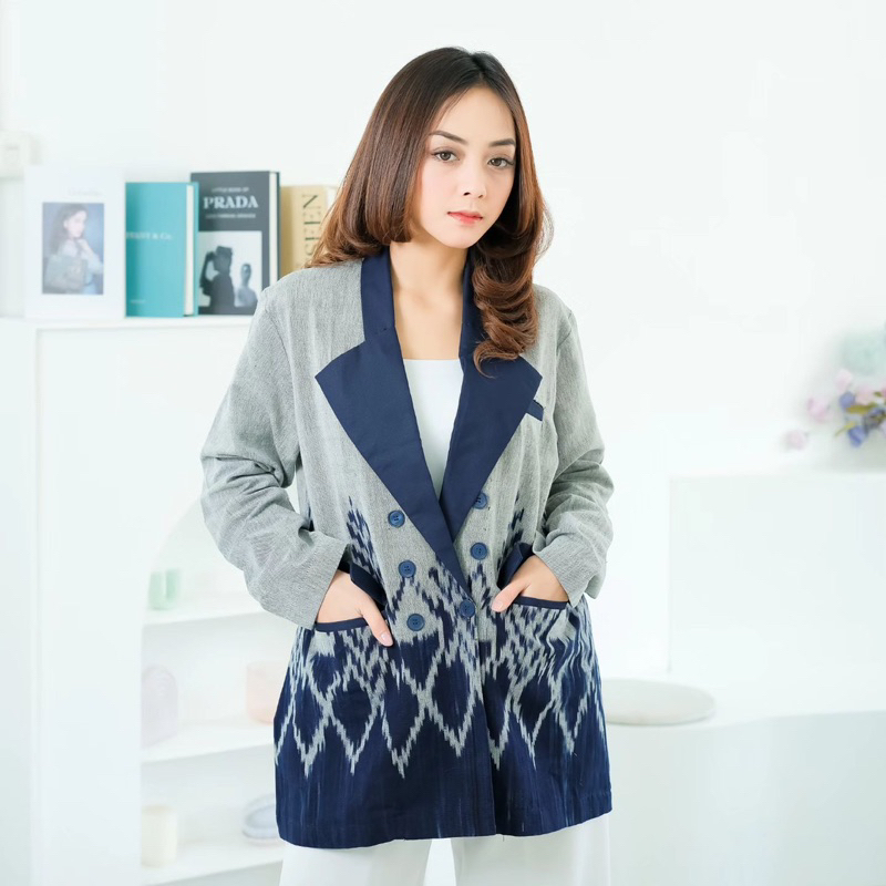 Jual blazer tenun - blazer tenun ethnic - blazer formal wanita | Shopee ...