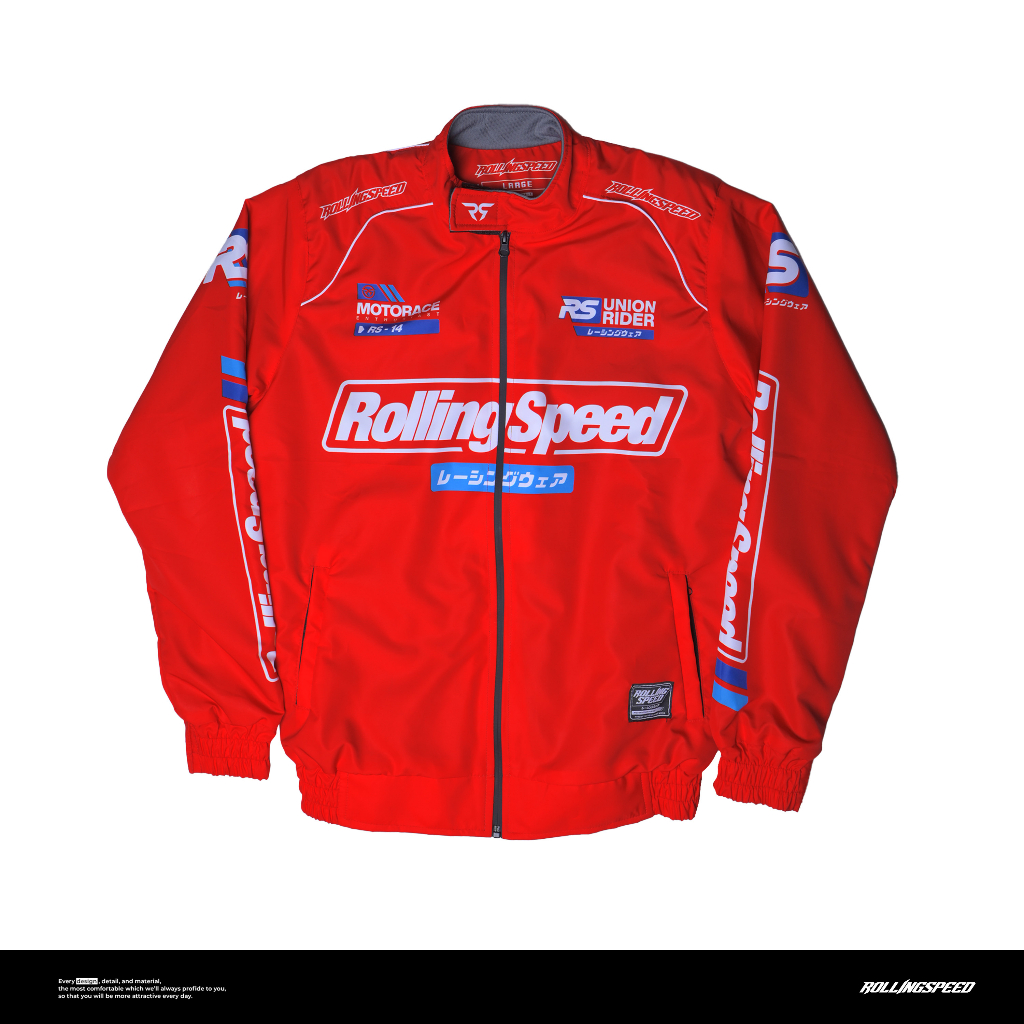 Jual Rollingspeed Class Red Jacket Nascar | Jaket Motor Merah | Shopee ...