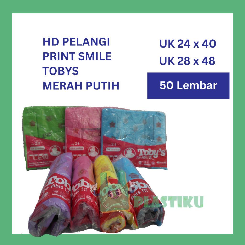 Jual [50pcs] Kresek Plastik HD Warna Warni Pelangi Print Smile Thankyou ...