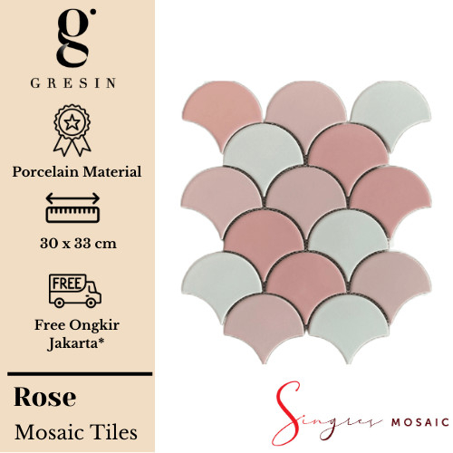 Jual Rose Fan Singres Mosaic Tiles | Mosaic Keramik | Shopee Indonesia