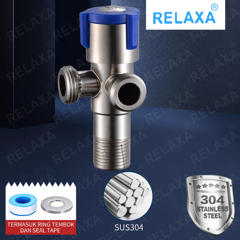 Jual Kran Shower Jet Shower DOUBLE/DUAL STOP KRAN CABANG bentuk Siku 90 Derajat FULL 100% ...