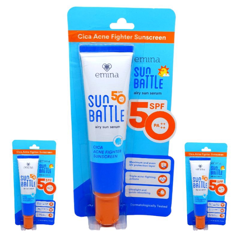 Jual Sunscreen Emina Sun Battle Spf 50 PA+++ / Barrier Hydrabust / Cica ...