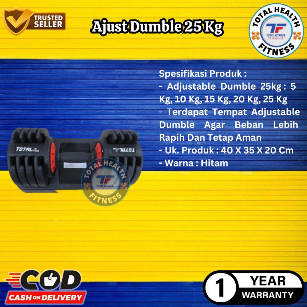 Jual Alat Olahraga Angkat Beban Adjustable Dumble Set 25 Kg - Adjust ...