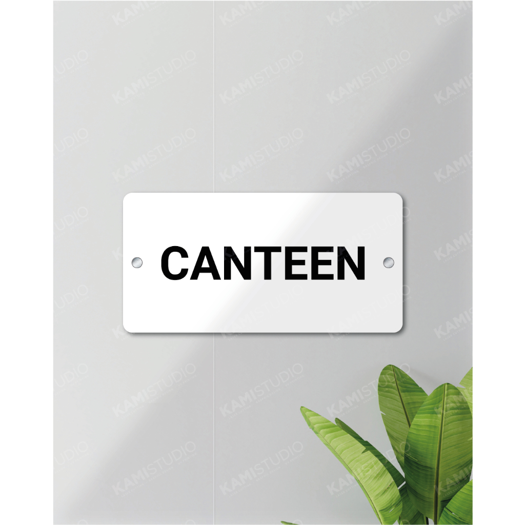 Jual TULISAN CANTEEN 30X15 CM BAUT KACA LANDSCAPE/ SIGN BAUT KACA ...