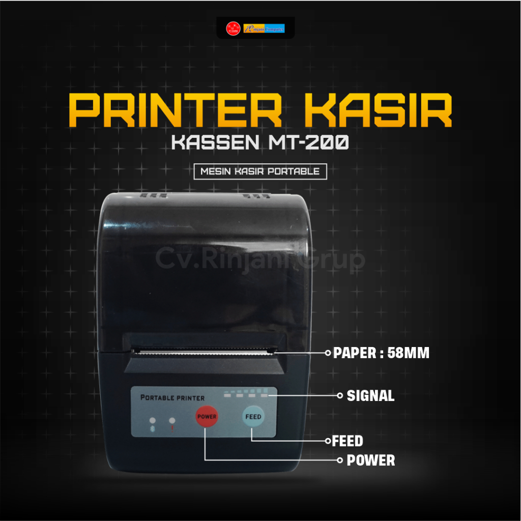 Jual Mini Printer Bluetooth Portable Kassen MT200 Cetak Kertas Kasir 58mm | Shopee Indonesia