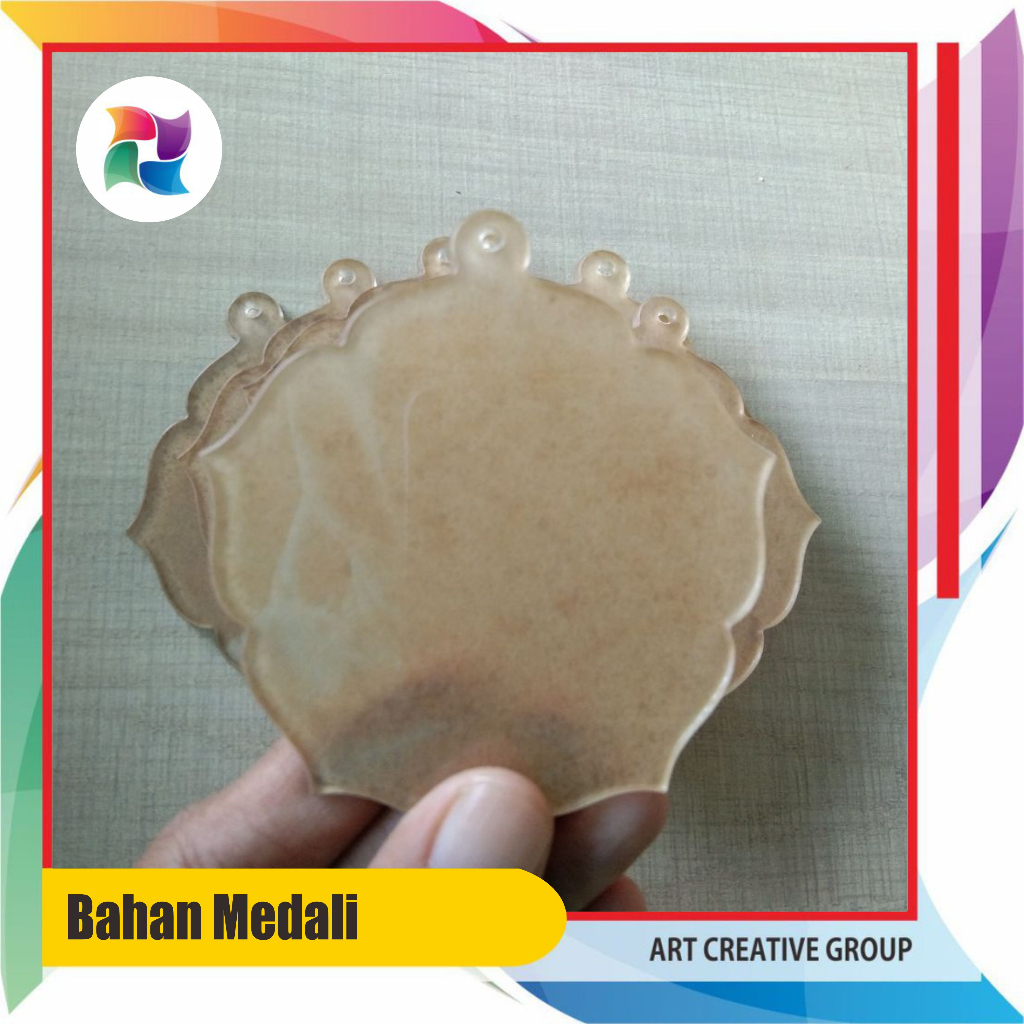 Jual Bahan Mendali akrilik Ukuran 6,5 CM Bentuk Bulat -segilima ...