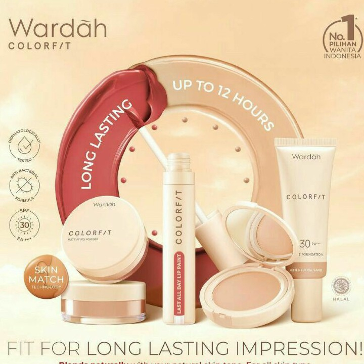 Jual WARDAH Colorfit Series Set Makeup Matte Foundation, Perfect Glow ...