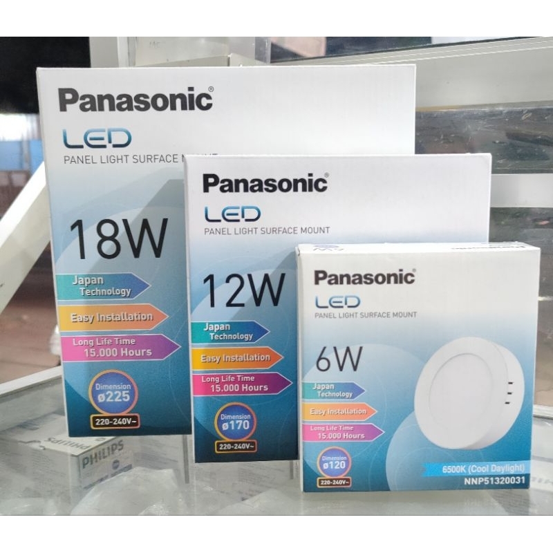 Jual Downlight panasonic 6W/12W/18W Outbow (OB) / Menempel Warna Putih ...