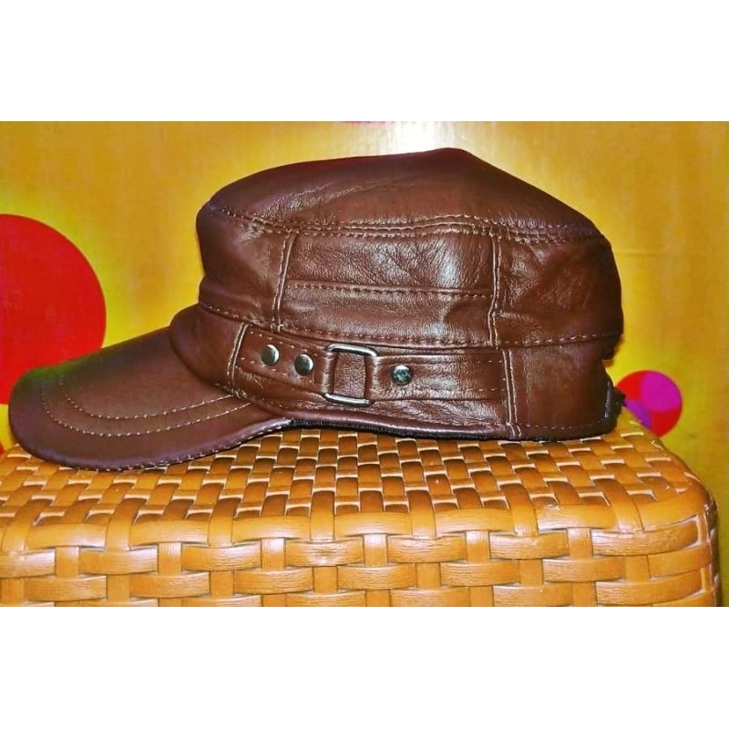 Jual Topi Komando pria /Topi full kulit /topi keren pria /topi motor ...